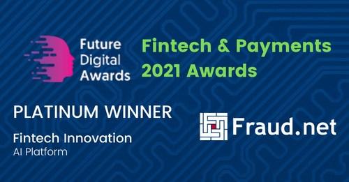 FraudNet cloud wins Juniper Research fintech innovation award for AI platform of the year ...